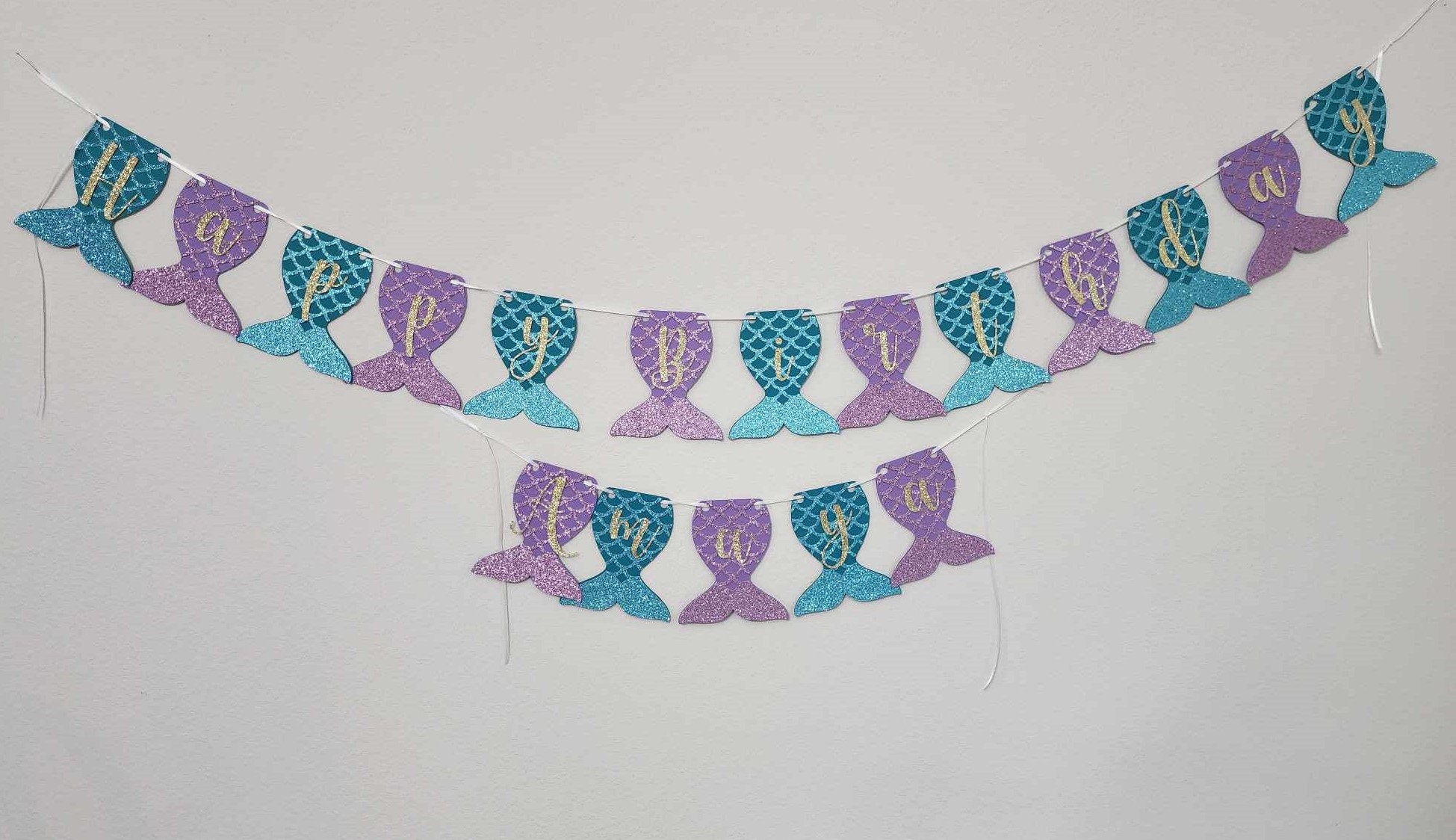 Mermaid Tail Party Banner SVG - Etsy