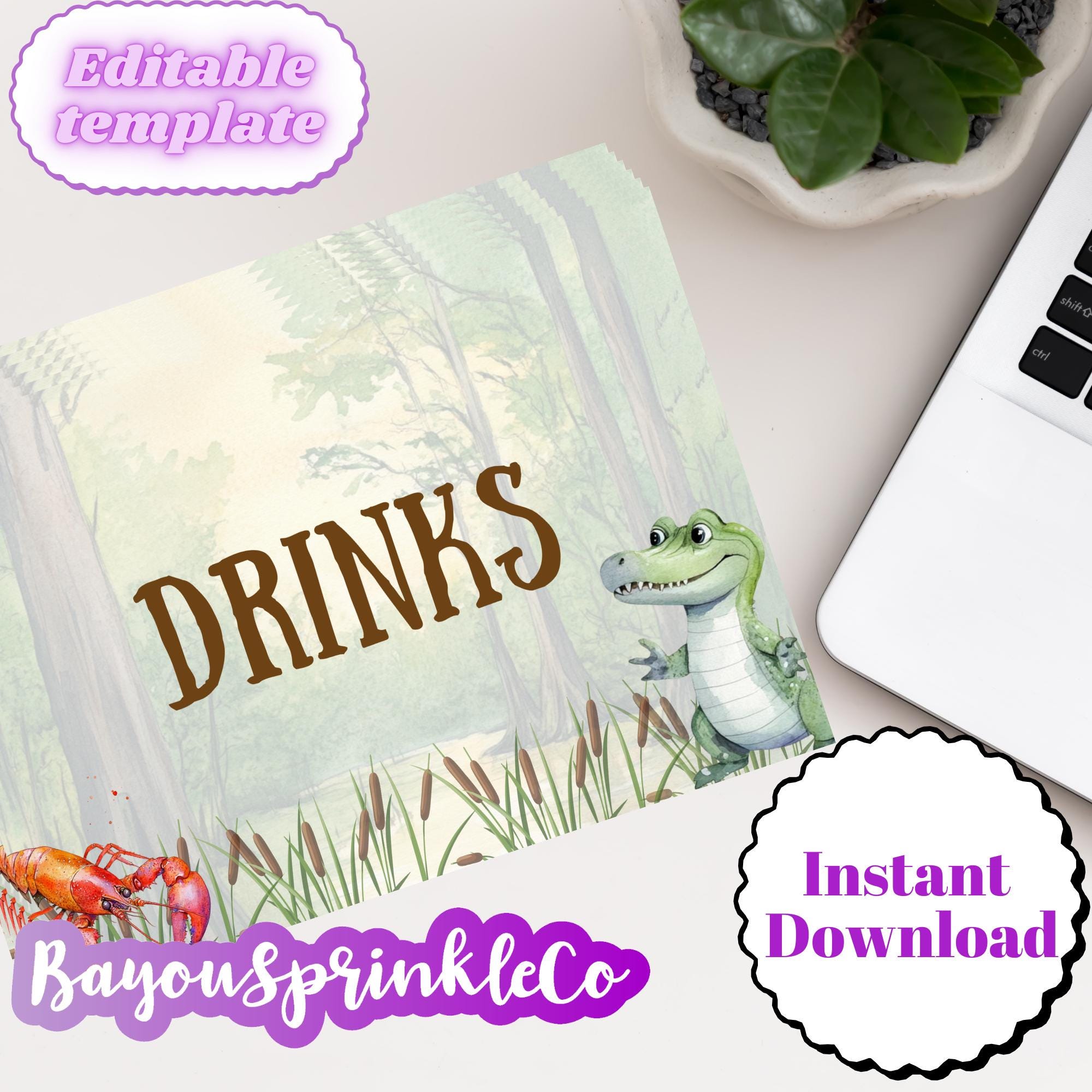 Two Da Bayou Louisana Swamp Digital Bundle Birthday Invitation Template ...