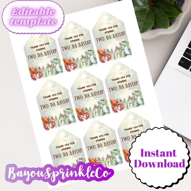 Two Da Bayou Louisiana Swamp Printable Bag Tags - Etsy