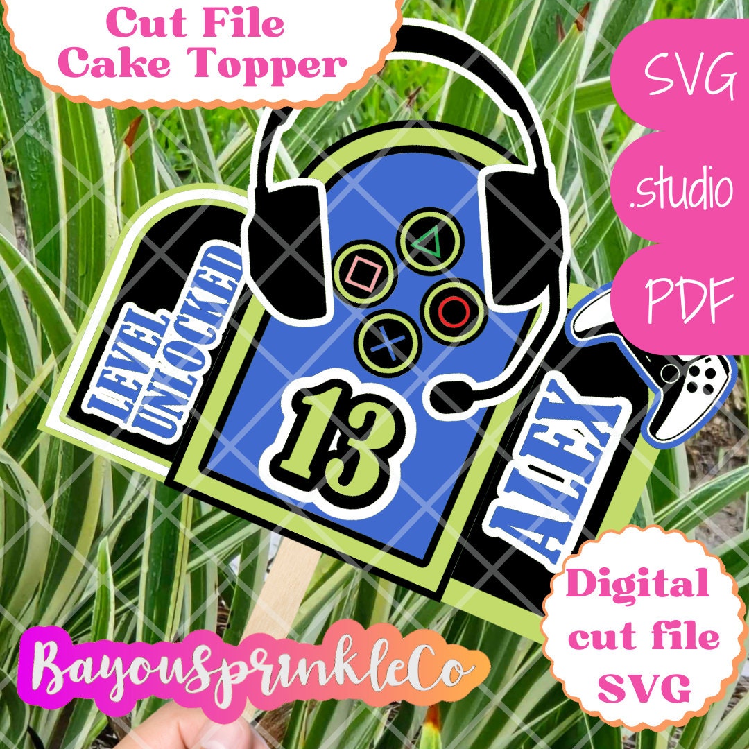 Teen Boy Gaming Cake Topper SVG Cut File - Etsy