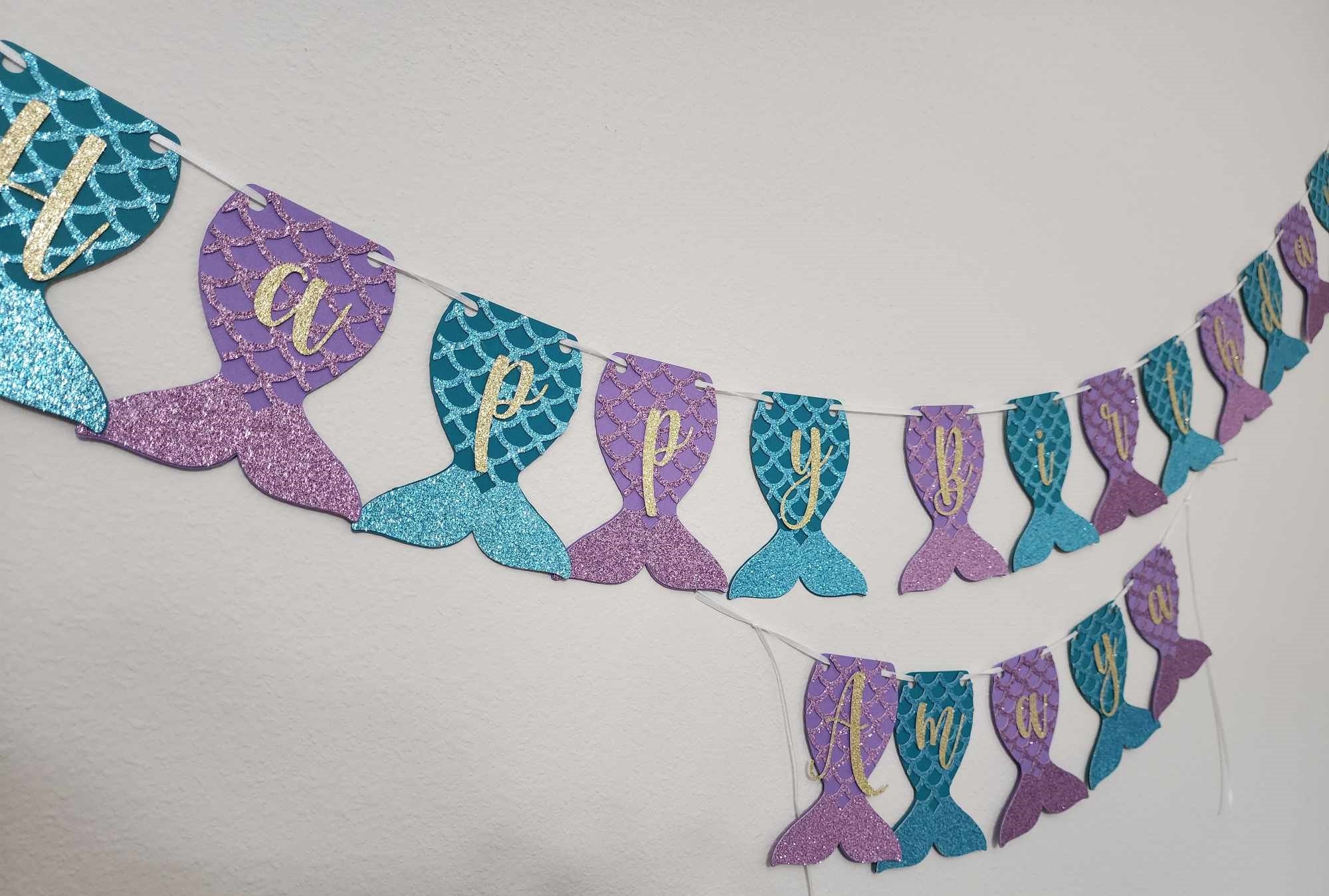 Mermaid Tail Party Banner SVG - Etsy