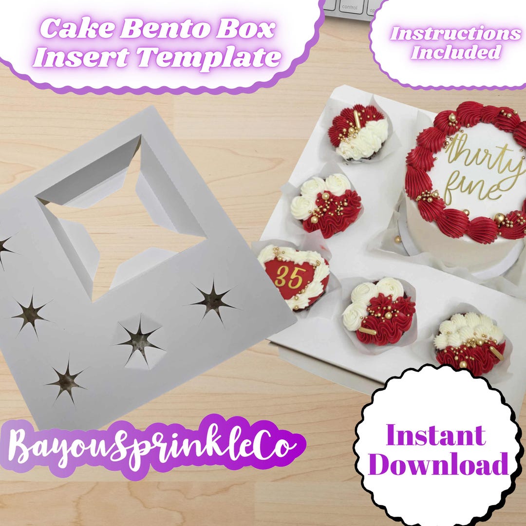 Cake Bento Box Insert SVG - Etsy