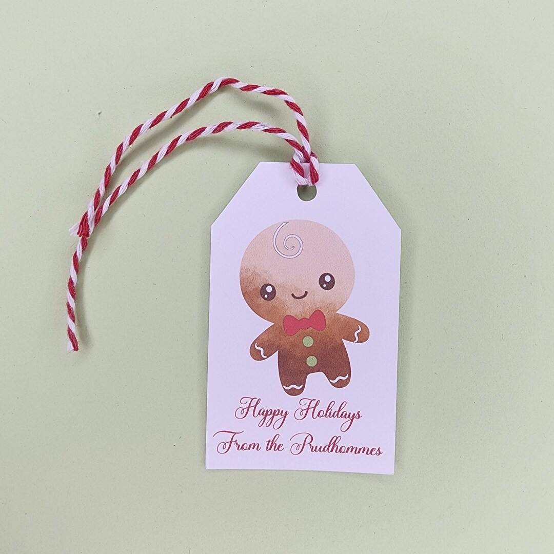 Personalized Gingerbread Man Gift Tags Gingerbread Present - Etsy