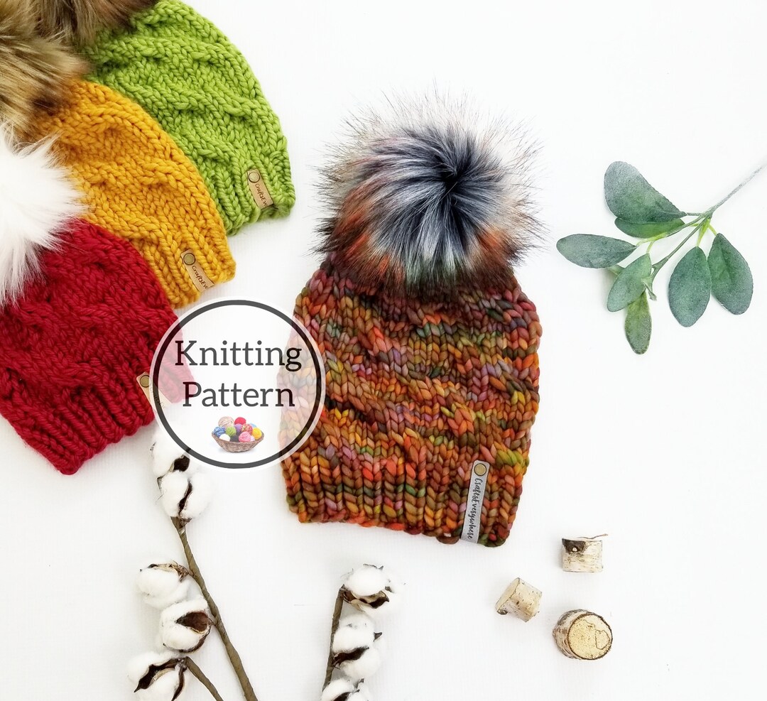 Maelstrom Beanie Knit Hat Pattern, Toddler, Child, Adult Knit Toque Pattern, Knit PDF Pattern - Etsy