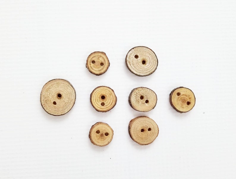 Rustic Wooden Buttons Set of 8 Buttons Rustic - Etsy