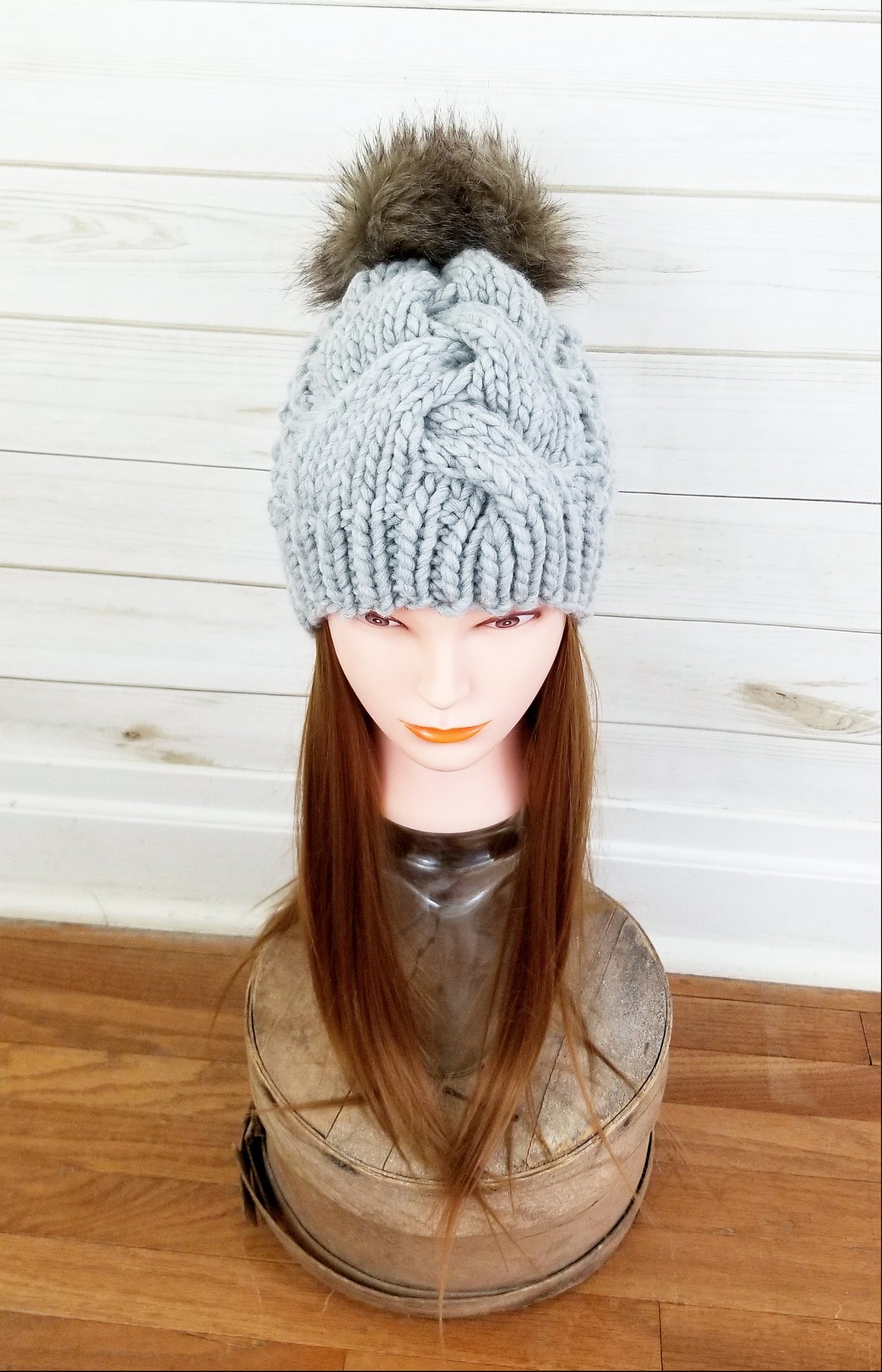 Helen Braid Beanie Knit Hat Pattern, Bulky and Super Bulky Hat Pattern ...