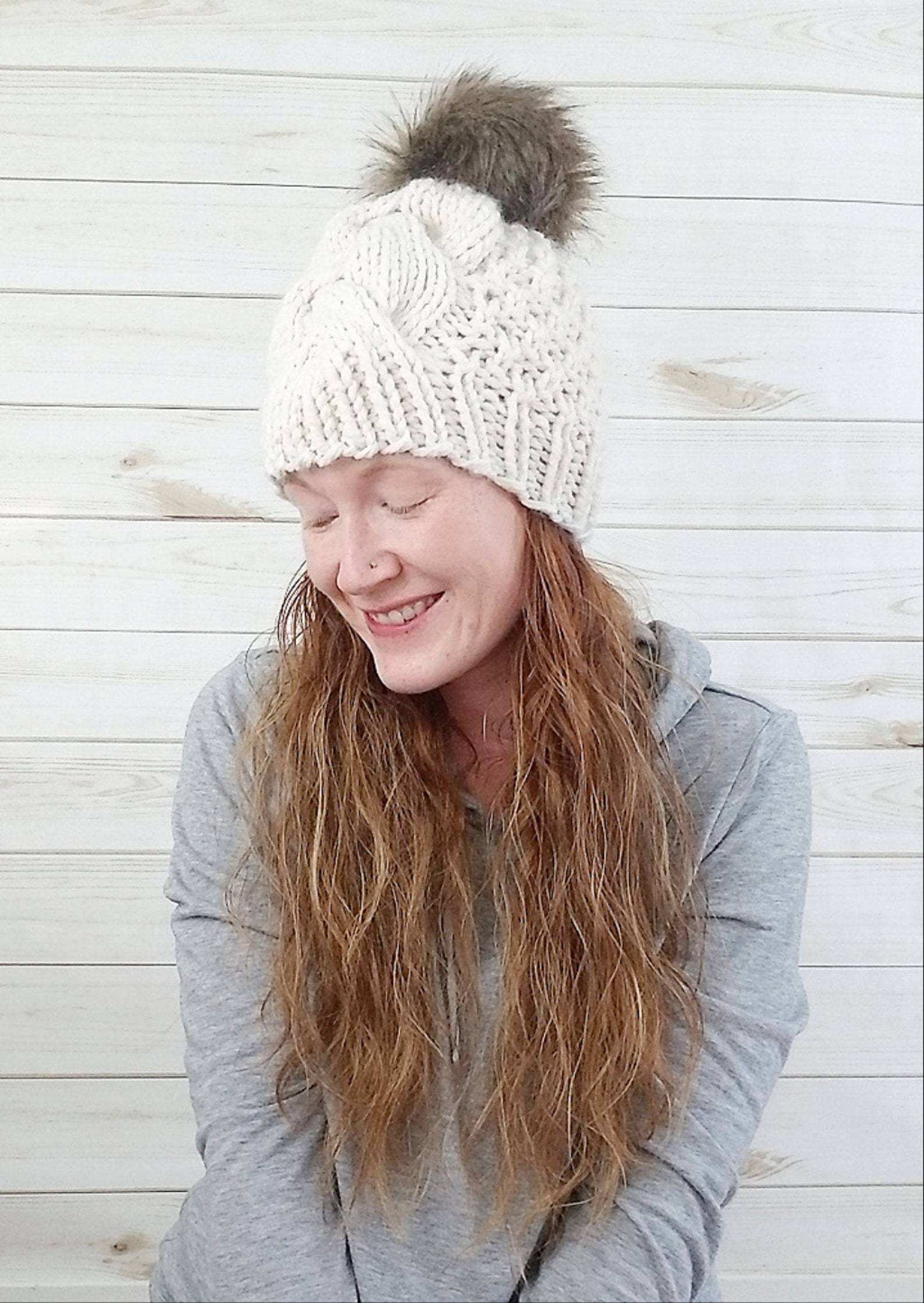 Helen Braid Beanie Knit Hat Pattern, Bulky and Super Bulky Hat Pattern ...
