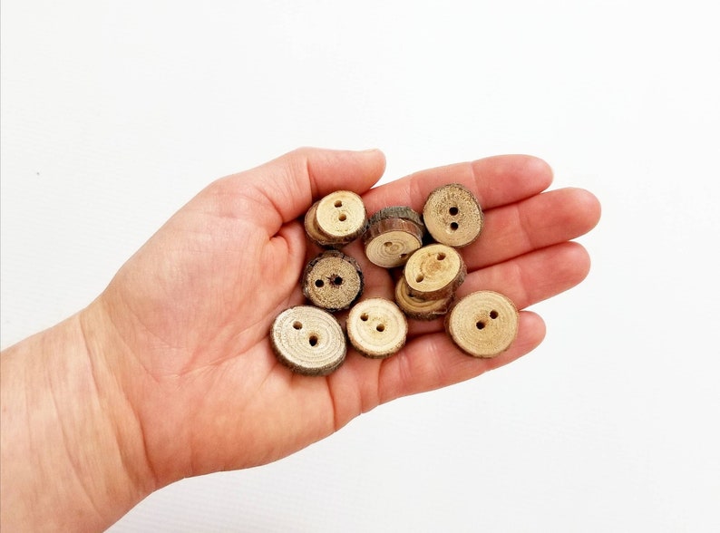 Rustic Wooden Buttons Set of 8 Buttons Rustic - Etsy