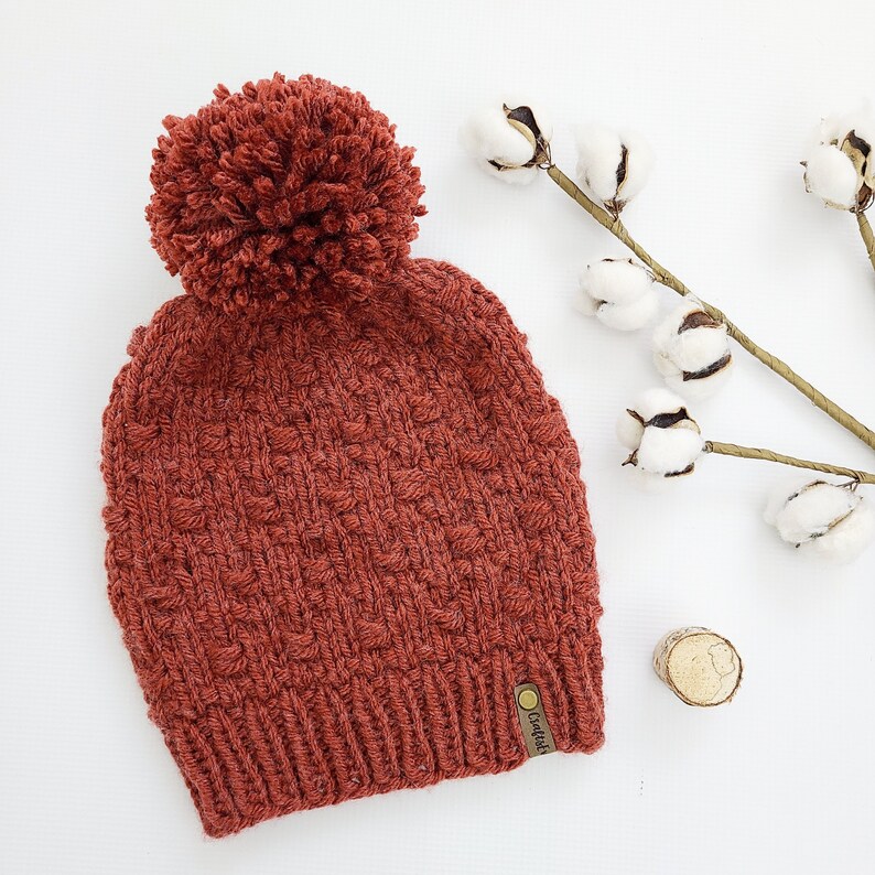 Athena Beanie Knit Hat Pattern Bulky Knit Toque Pattern | Etsy