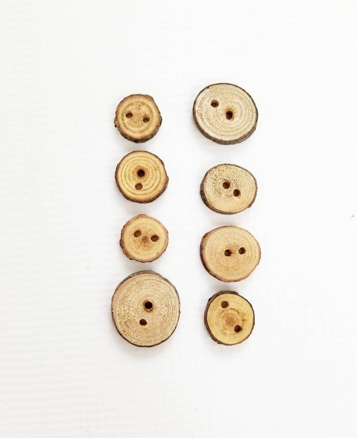 Rustic Wooden Buttons Set of 8 Buttons Rustic - Etsy