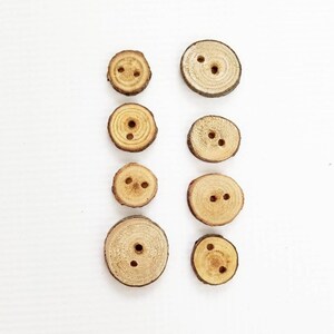 Rustic Wooden Buttons Set of 8 Buttons Rustic - Etsy