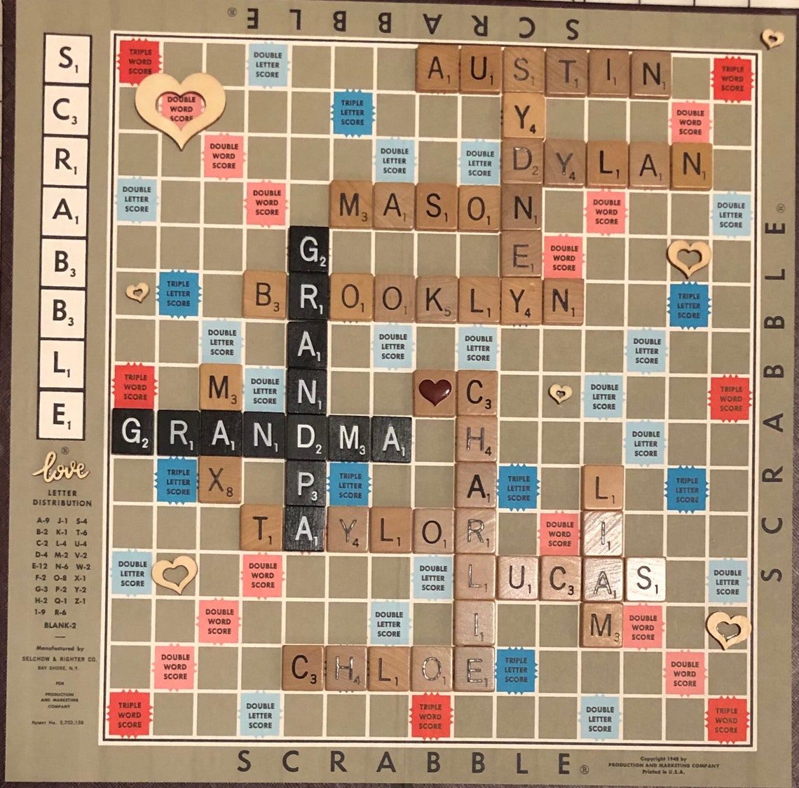 Scrabble Board Family Name - Etsy