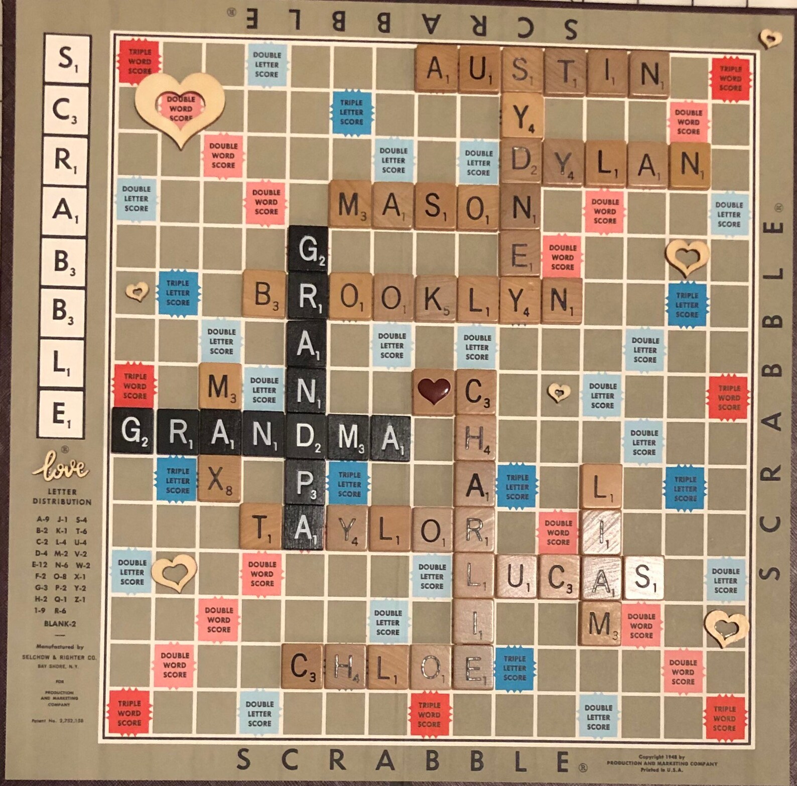 Scrabble Board Family Name - Etsy