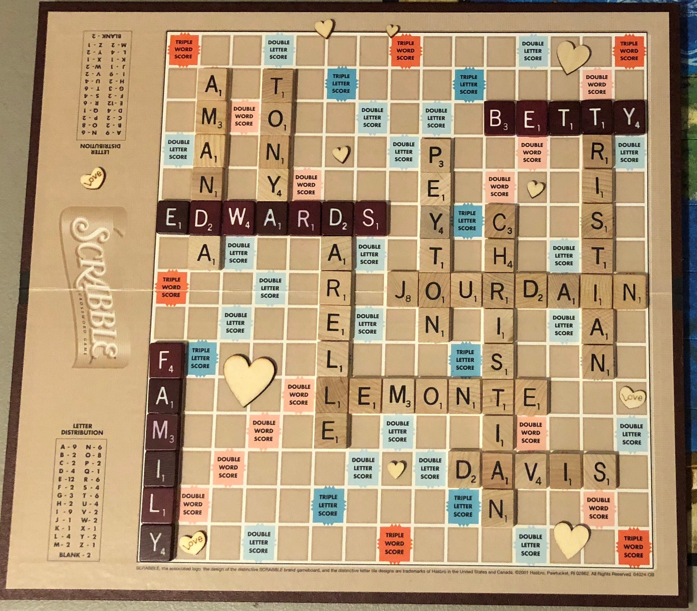 Scrabble Board Family Name - Etsy