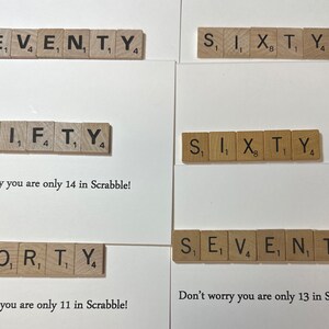Scrabble Tile Birthday Age Frame: Milestone Gift (5x7) - 30, 40, 50, 60 ...