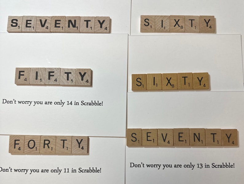 Scrabble Tile Birthday Age Frame: Milestone Gift (5x7) - 30, 40, 50, 60 ...