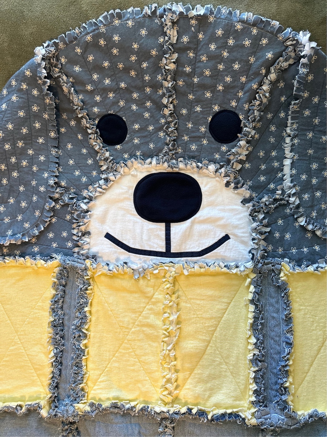 Large Puppy Dog Rag Quilt With Levi’s for Toddler Gift, Baby Shower ...