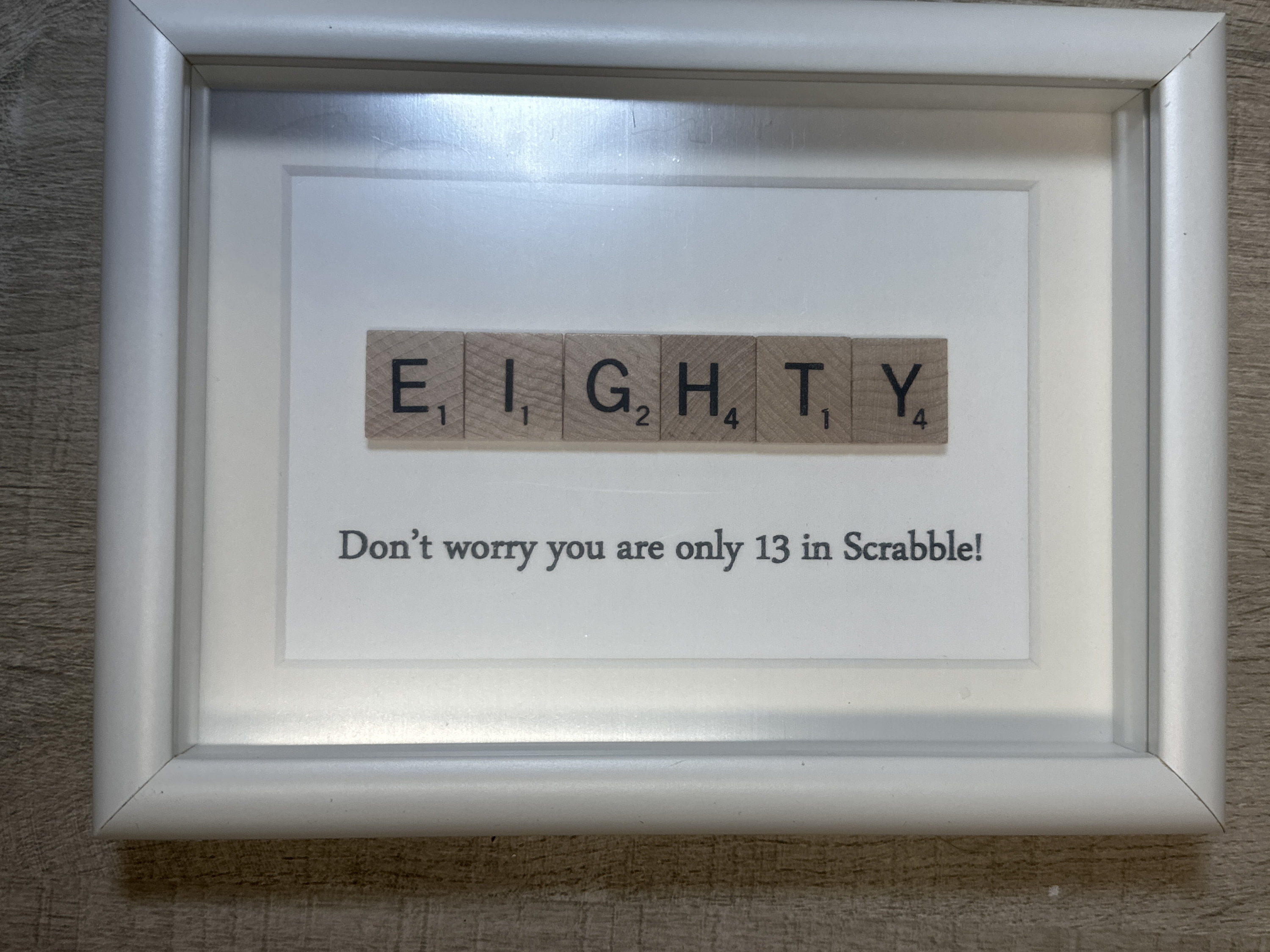 Scrabble Tile Birthday Age Frame: Milestone Gift (5x7) - 30, 40, 50, 60 ...