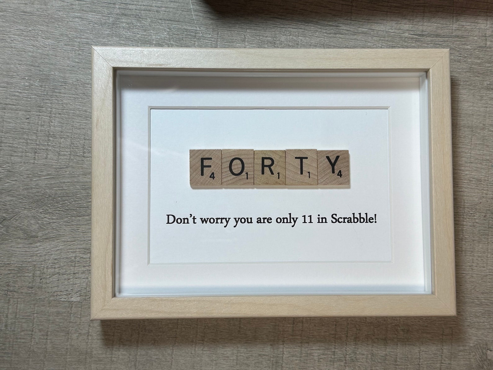 Scrabble Tile Birthday Age Frame: Milestone Gift (5x7) - 30, 40, 50, 60 ...