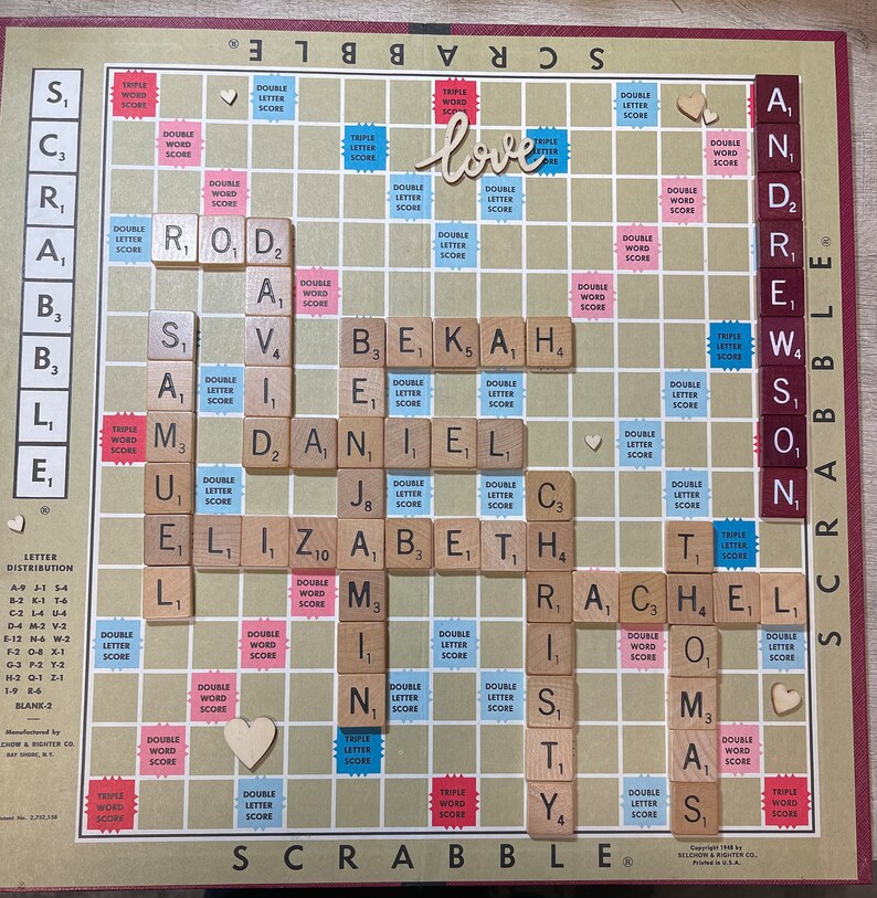 Scrabble Board Family Name - Etsy