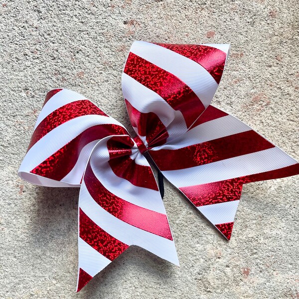 Candy Cane Hair Bow - Etsy