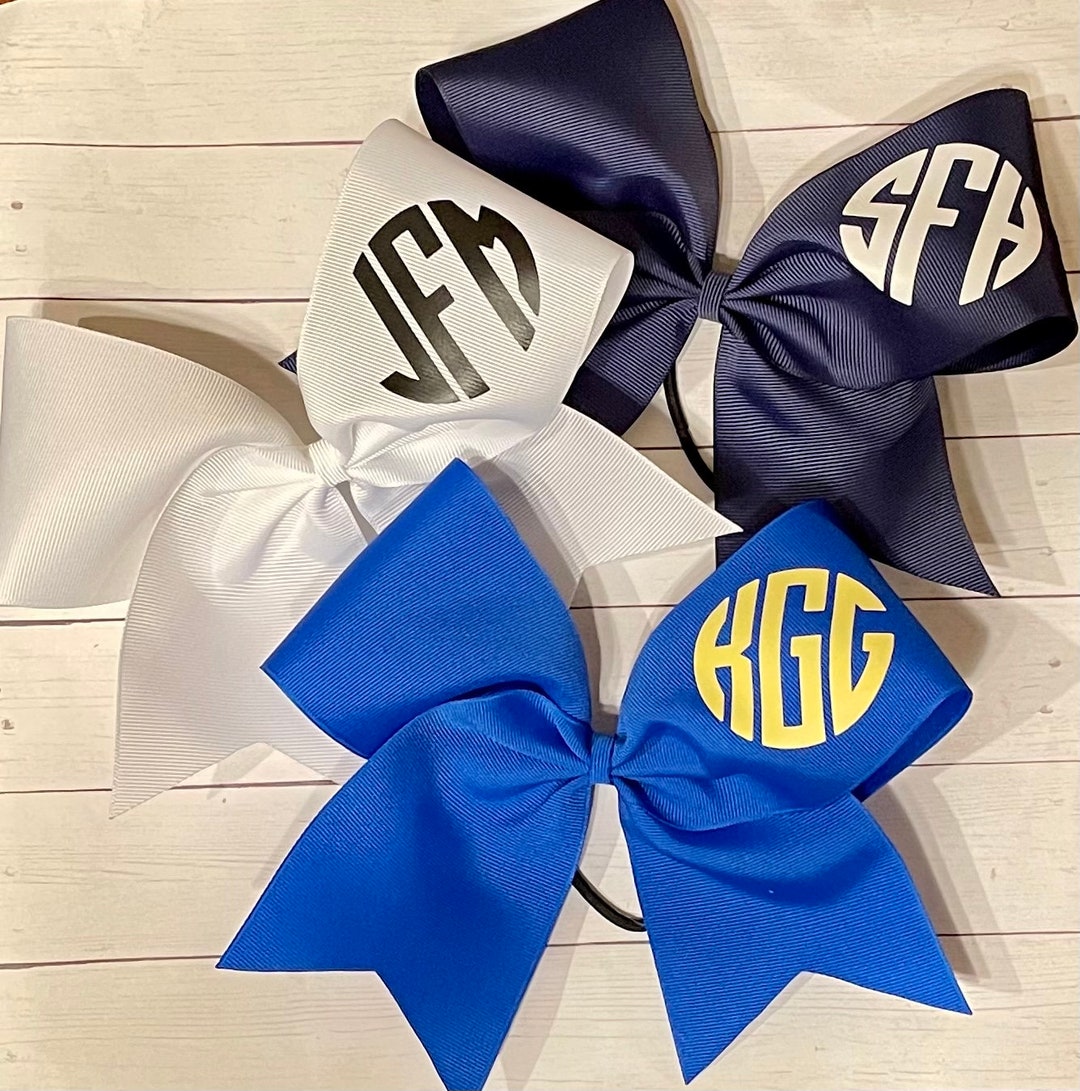 Monogram Cheer Bow // Custom Cheer Bows // You Pick Colors - Etsy