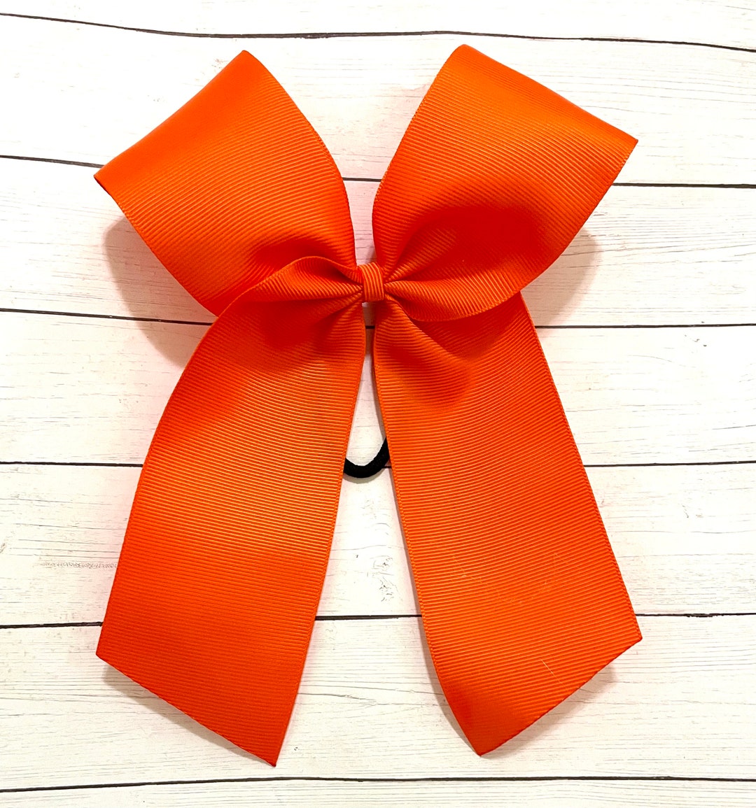 Orange Cheer Bow - Slant Tails - Half up Half Down Thick Collegiate ...
