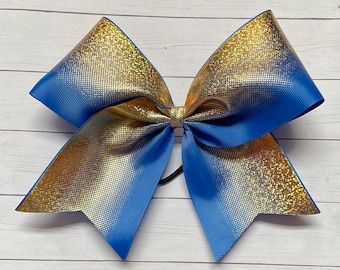 Royal Blue and Gold Cheer Bow - Etsy