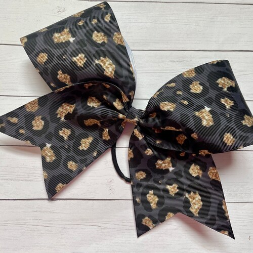 Cheetah/leopard Glitter Cheer Bow - Etsy