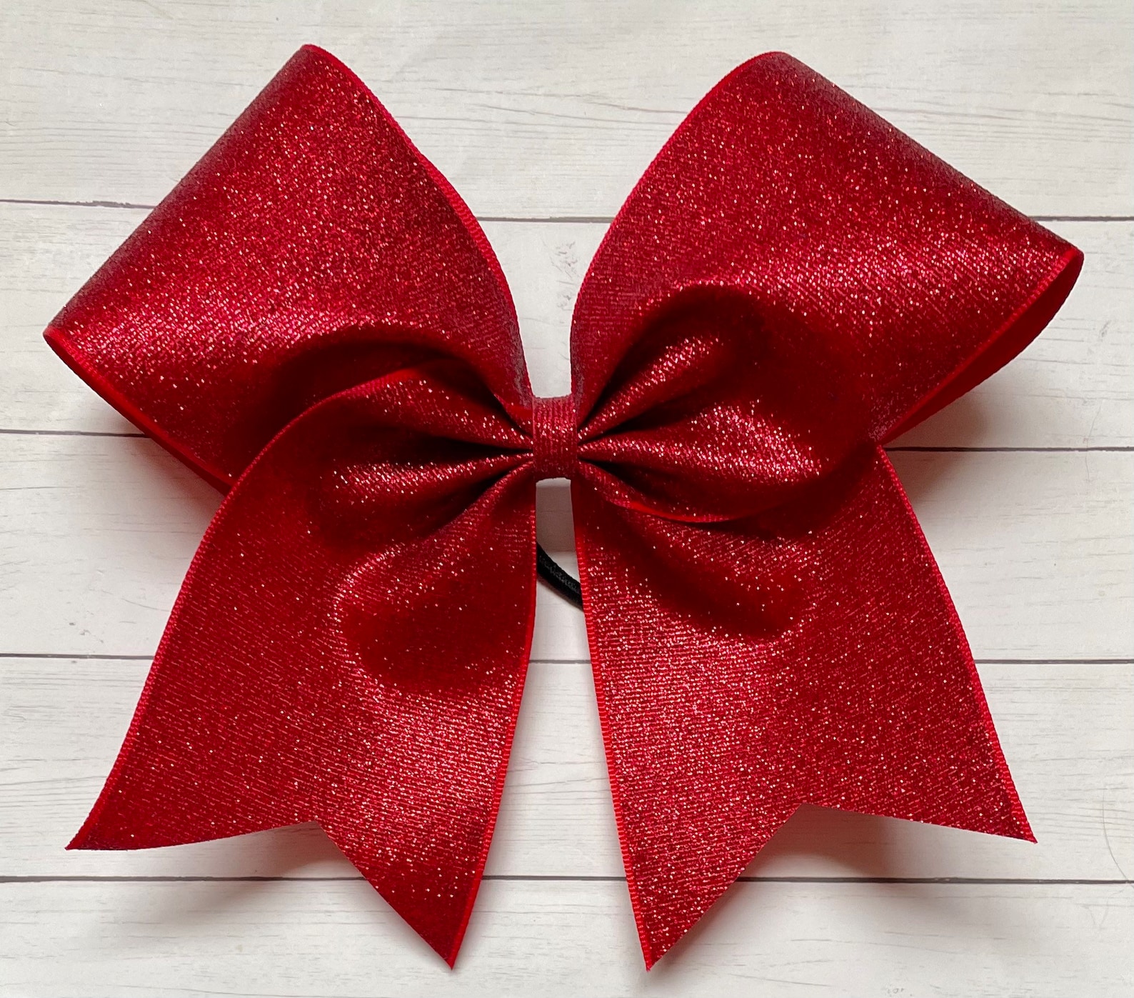 Red Cheer Bow - RED Glitter Cheer Bow - Big Sparkly Cheer Bow ...