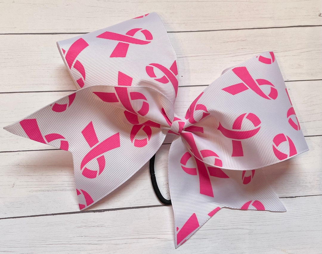 WHITE Pink Cheer Bow - Big Cheer Bow - Girls Hair Bow for Cheerleading ...