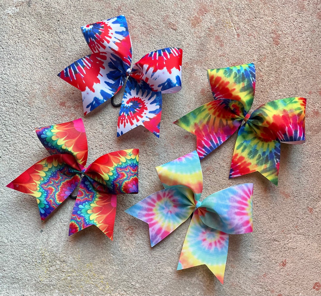Tie Dye Cheer Bows // 4 Colors - You Pick // Tye Dye Cheer Bow // Team ...
