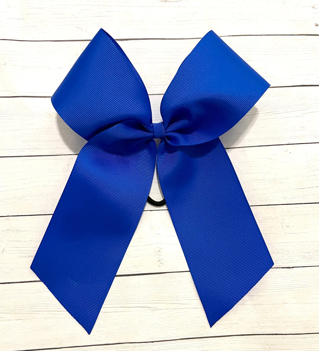 Royal Blue Cheer Bow - Slant Tails - Half up Half Down Thick Collegiate ...