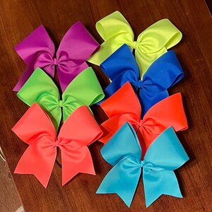 Neon Cheer Bow // You Pick Color // Fluorescent Cheer Bow - Etsy
