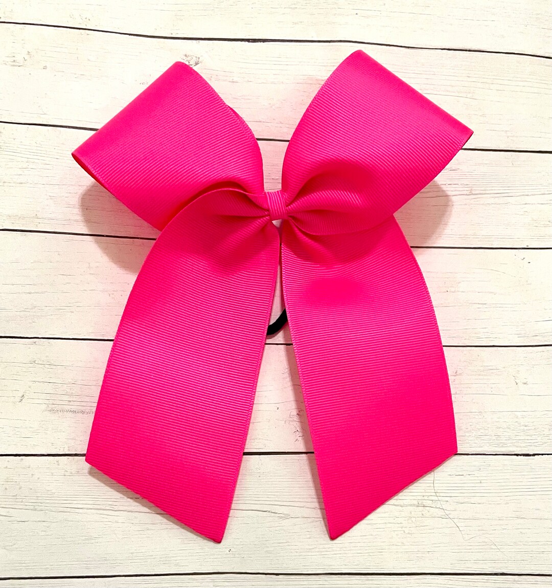 Hot Pink Cheer Bow - Slant Tails - Half up Half Down Thick Collegiate ...