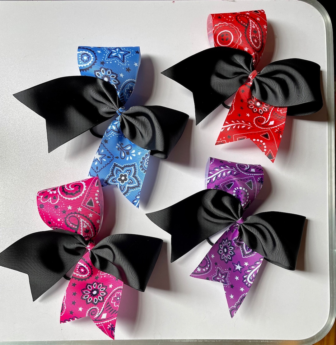 Western Cheer Bow // Bandana Cheer Bow // Paisley Cheer Bow // Cowgirl ...