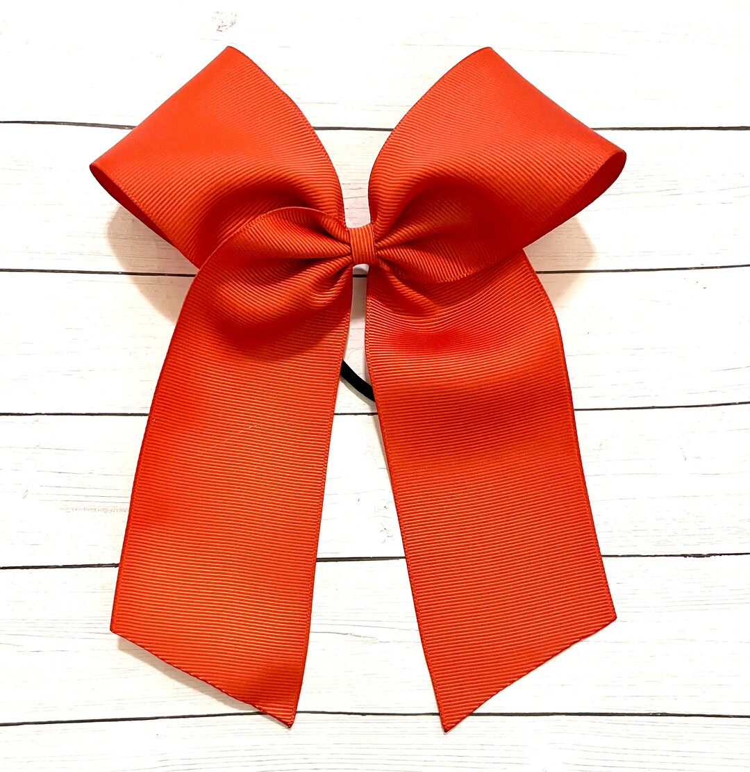 Burnt Orange Cheer Bow - Slant Tails - Half up Half Down Thick ...