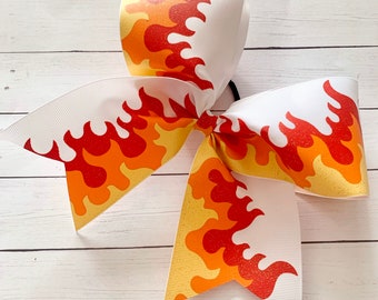 Flames Cheer Bow - Etsy