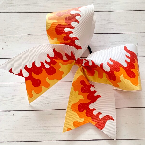 Flames Cheer Bow - Etsy