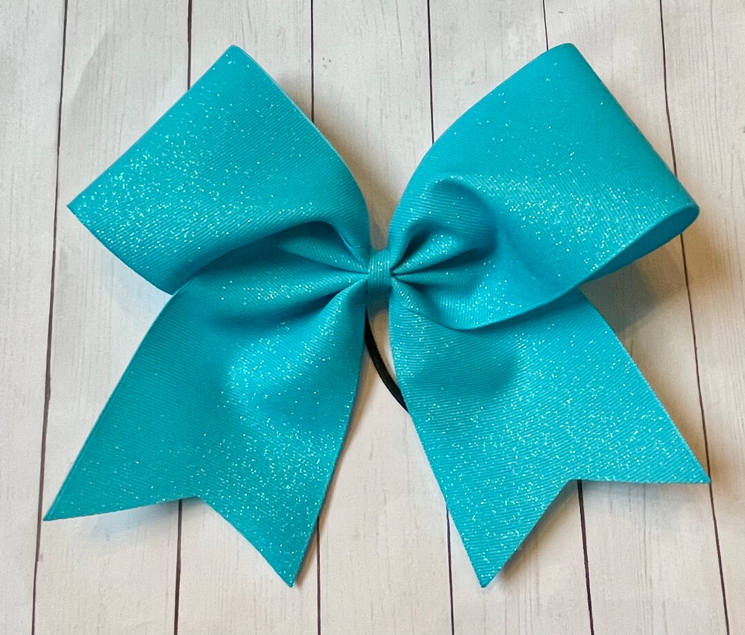 Turquoise Dazzle Bow, Turquoise Glitter Bow, Turquoise Cheer Bow, Bow ...