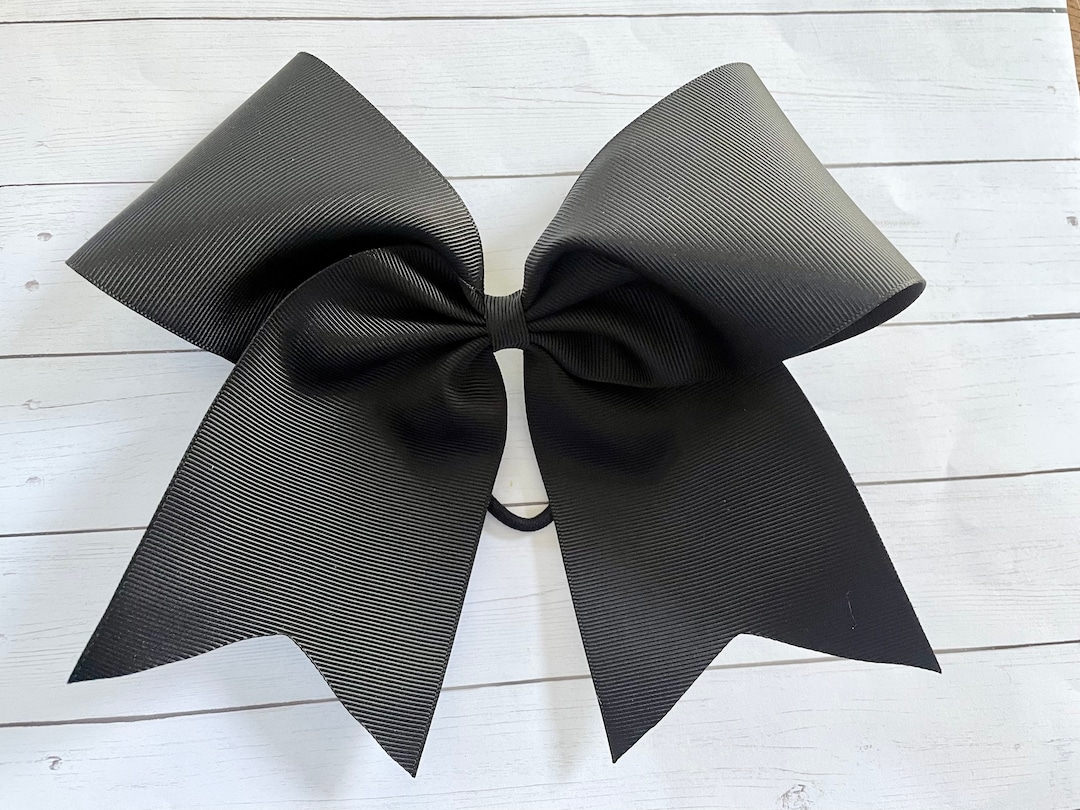BLACK Cheer Bow // Practice Bow for Cheerleading // Black Grosgrain Bow ...