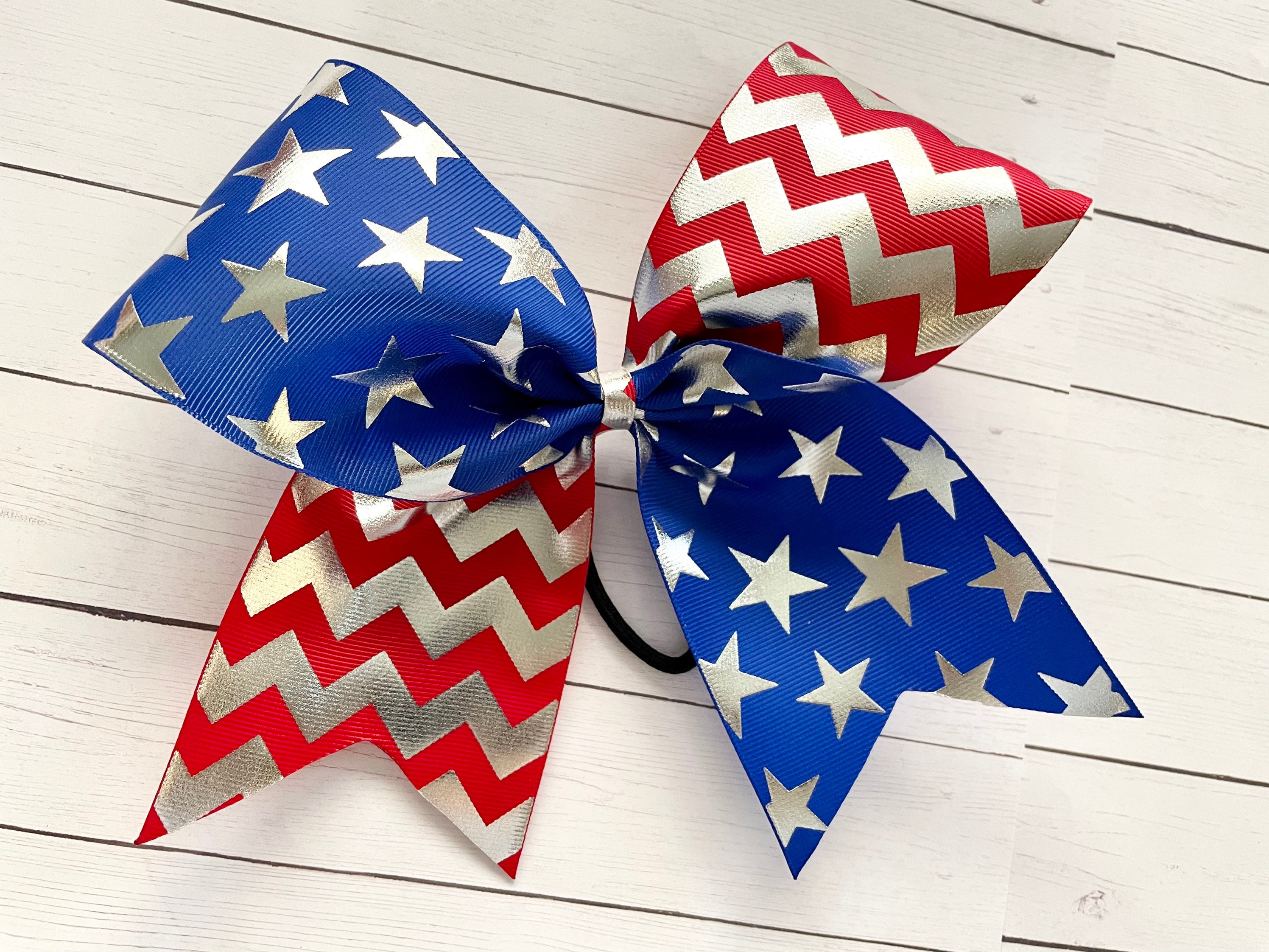 American Flag Cheer Bow