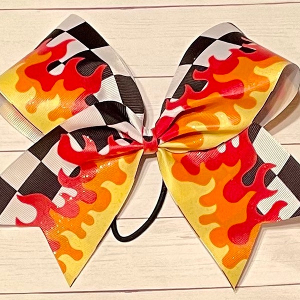 Flames Cheer Bow - Etsy