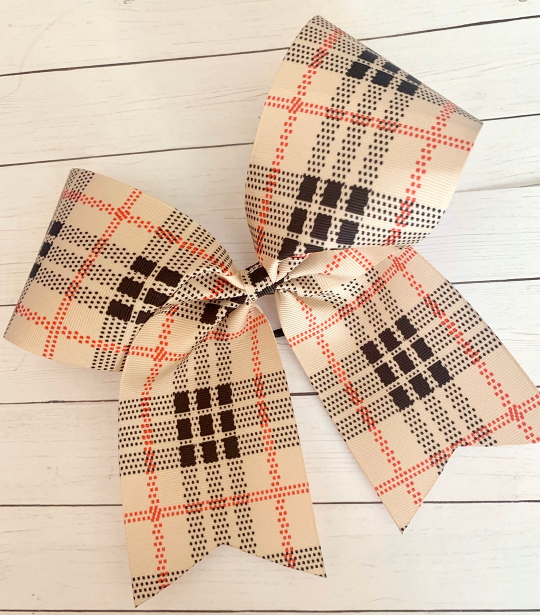 Designer Plaid Cheer Bow - Designer Inspired Hair Bow - Pony Tail Bow ...