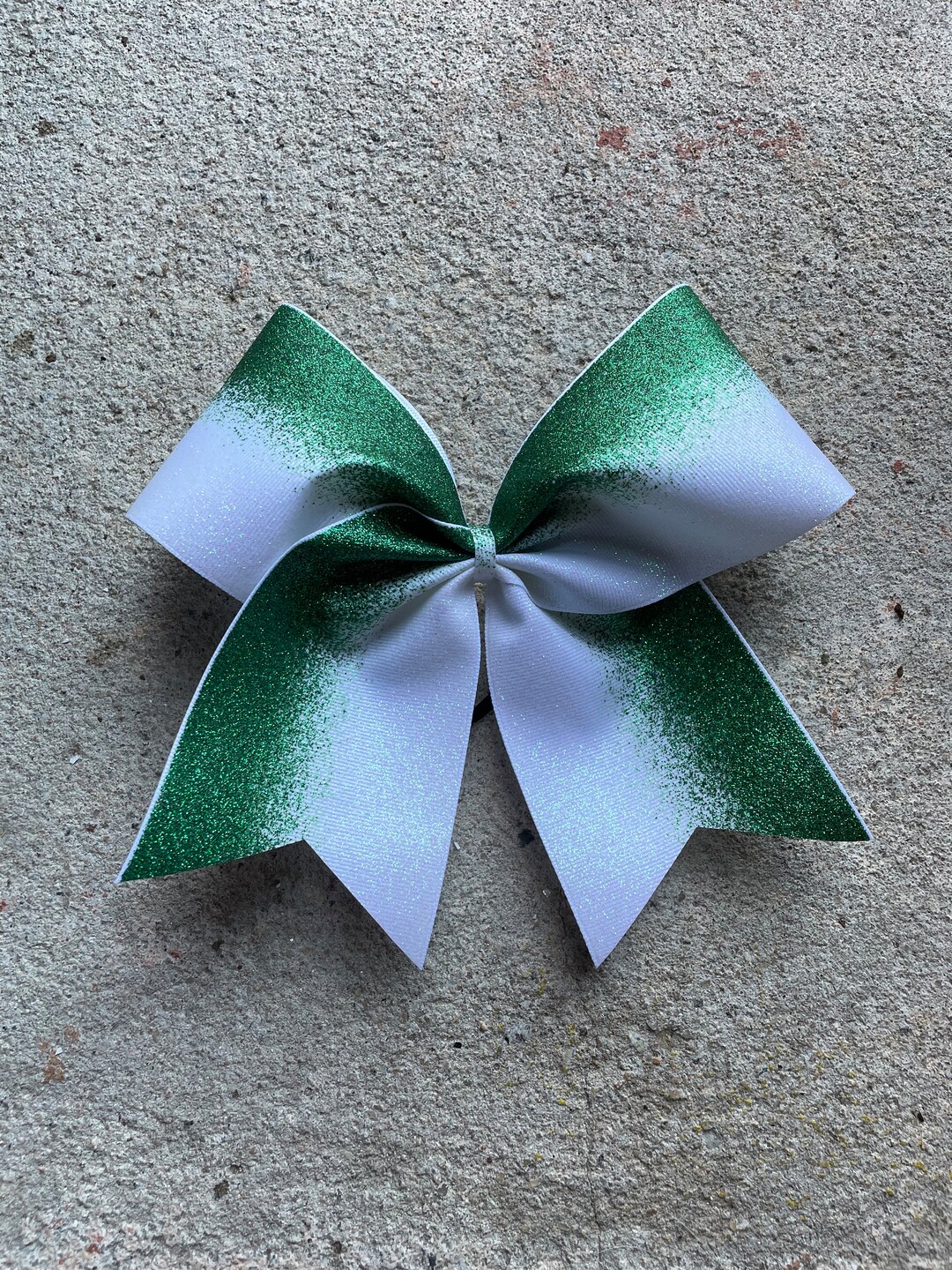 Green and White CHEER Bow - Ombré Glitter Cheer Bow - Big Sparkly Cheer ...
