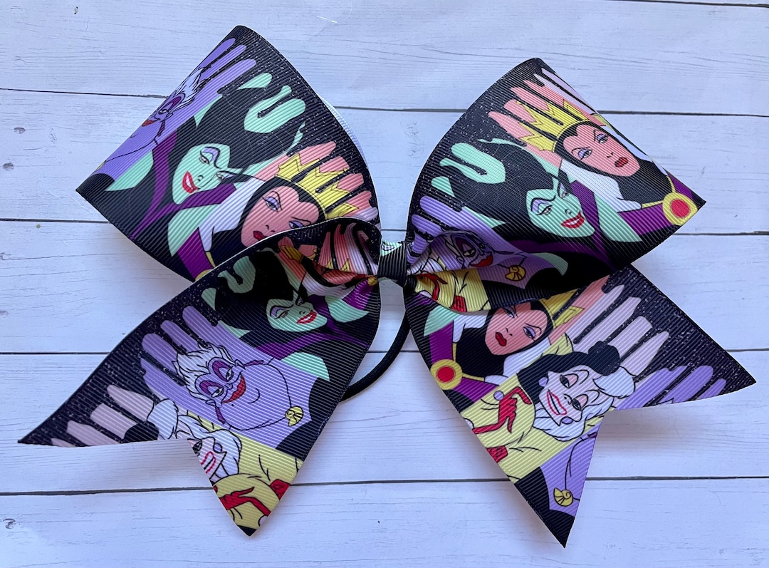 Halloween Cheer Bow - Princess Villains - Cruella De Ville- Ursula ...