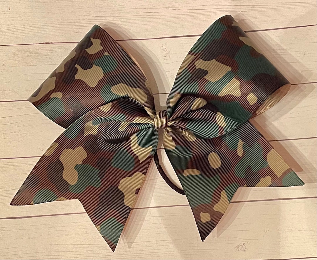 Camoflauge CHEER - CAMO Cheer Bow - Big Grosgrain Ribbon Cheer Bow ...