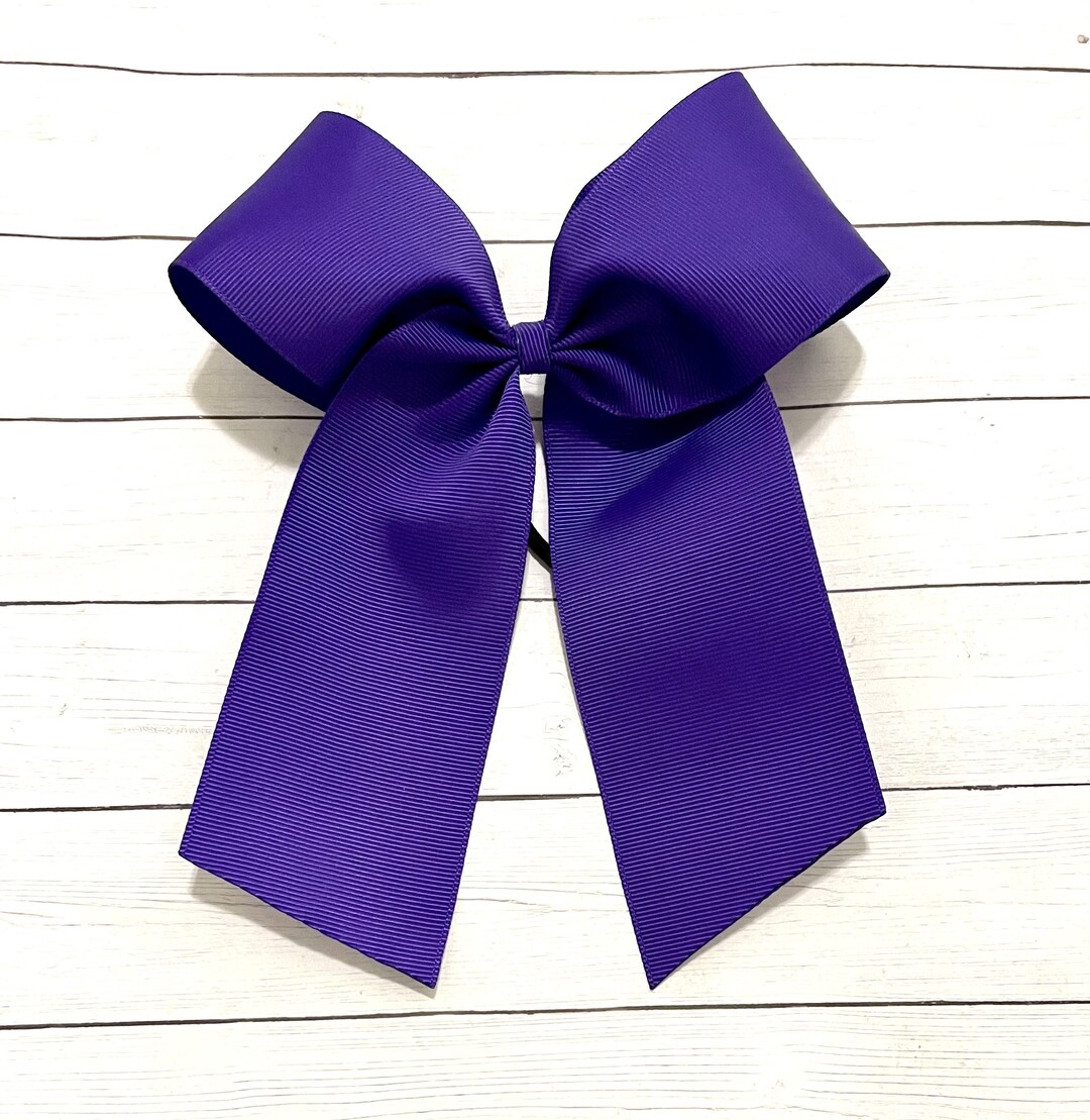 Regal Purple Cheer Bow - Slant Tails - Half up Half Down Thick ...