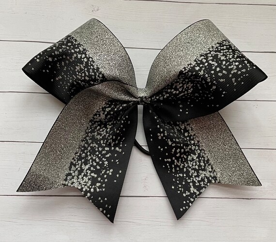 Silver Glitter Cheer Bow