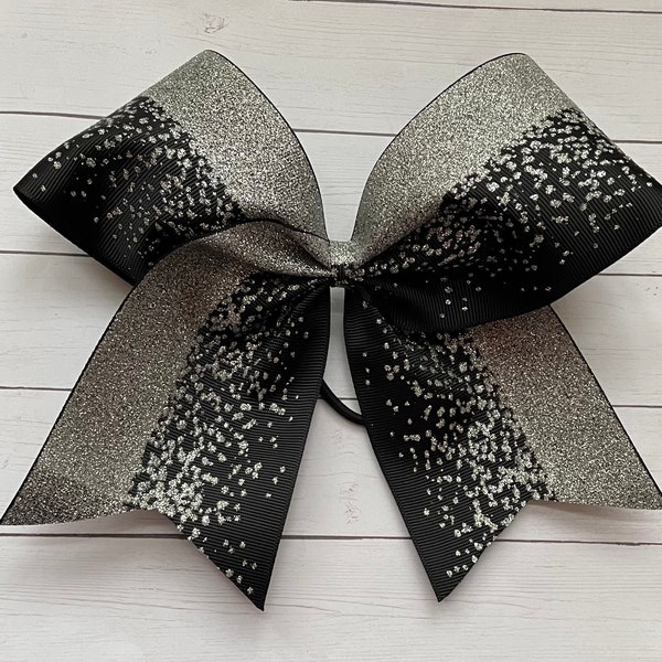 Black and Silver Bow - Etsy